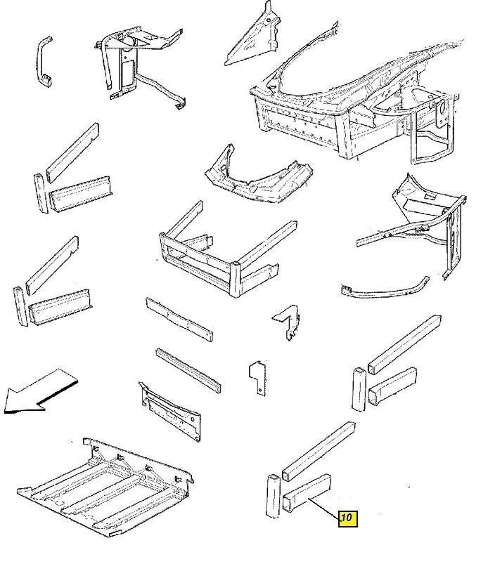 [194945] L.H FRONT CRUSH BOX (Pattern) - 430 - Used Parts